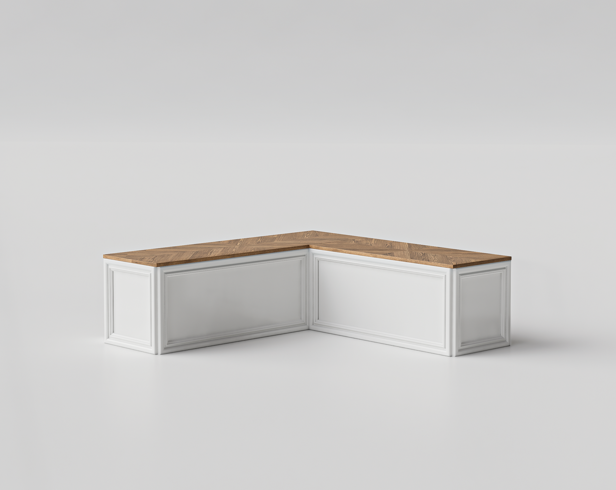Custom Chevron Corner Bench | Made-to-Order Kitchen Seating