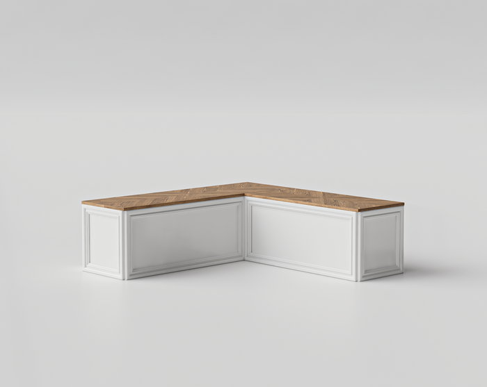 Custom Chevron Corner Bench | Made-to-Order Kitchen Seating
