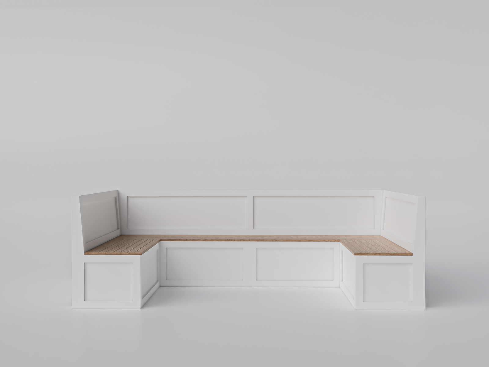 Custom Shaker U-Shaped Bench with Storage | MyCornerBench