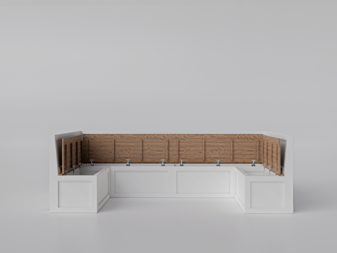 Custom Shaker U-Shaped Bench with Storage | MyCornerBench