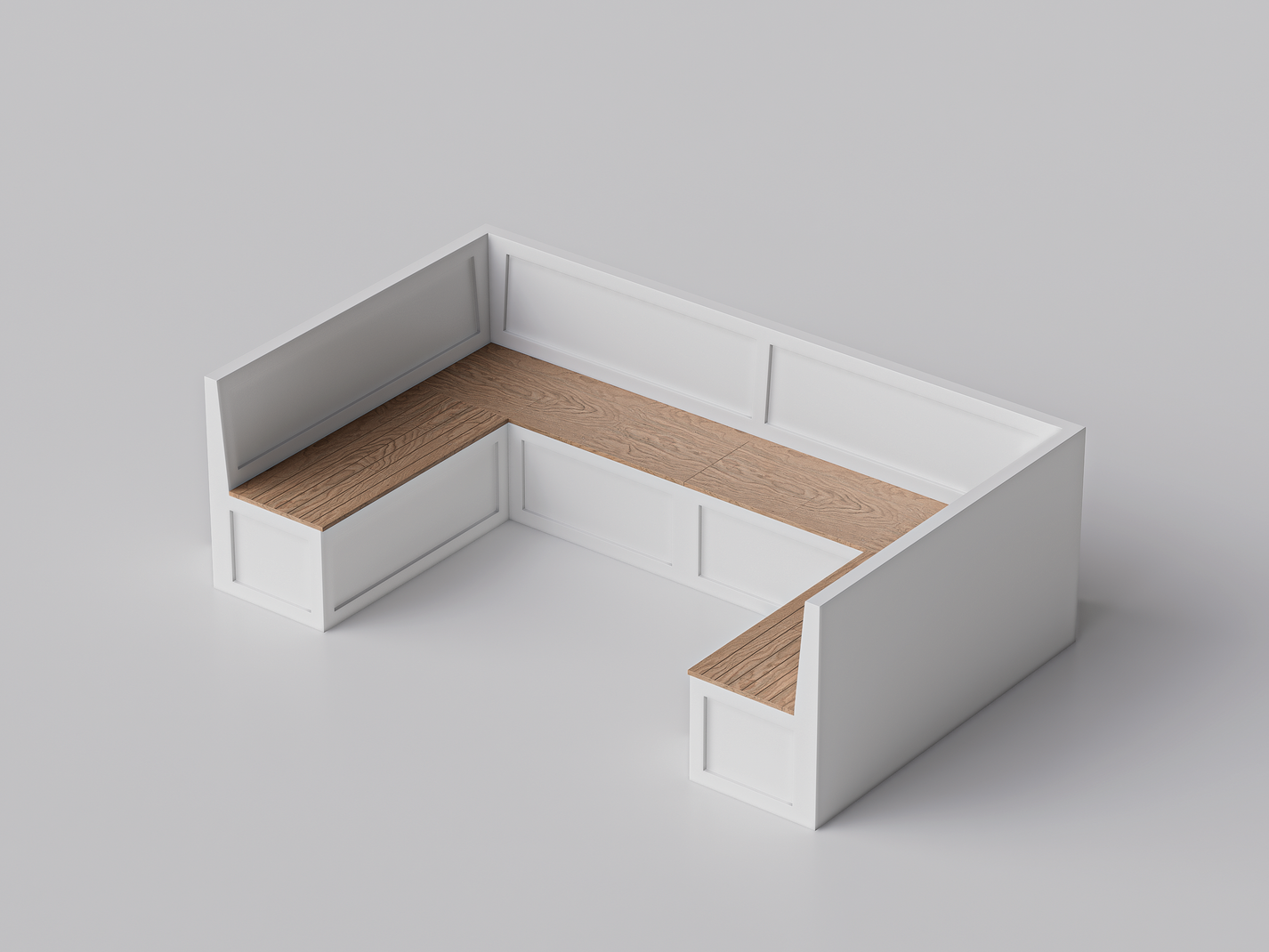 Shaker Style U bench with Storage – MyCornerBench