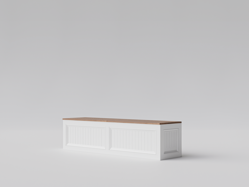 Custom Farmhouse Straight Bench with Storage | MyCornerBench