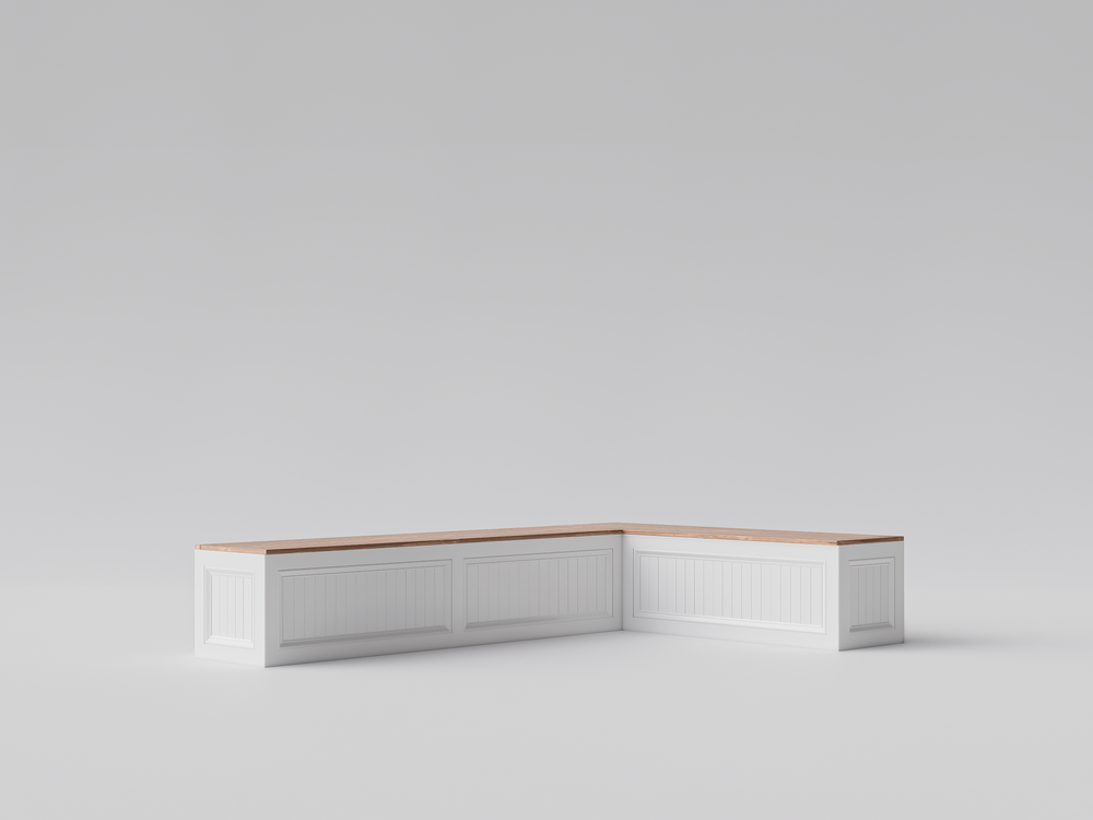 Farmhouse Corner Bench with Storage | Made in USA
