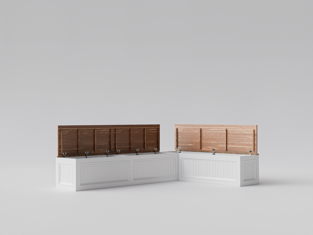 Farmhouse Corner Bench with Storage | Made in USA
