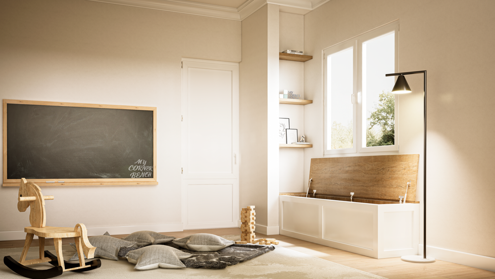 Storage Bench with Seat | Custom Shaker Straight Bench | MyCornerBench