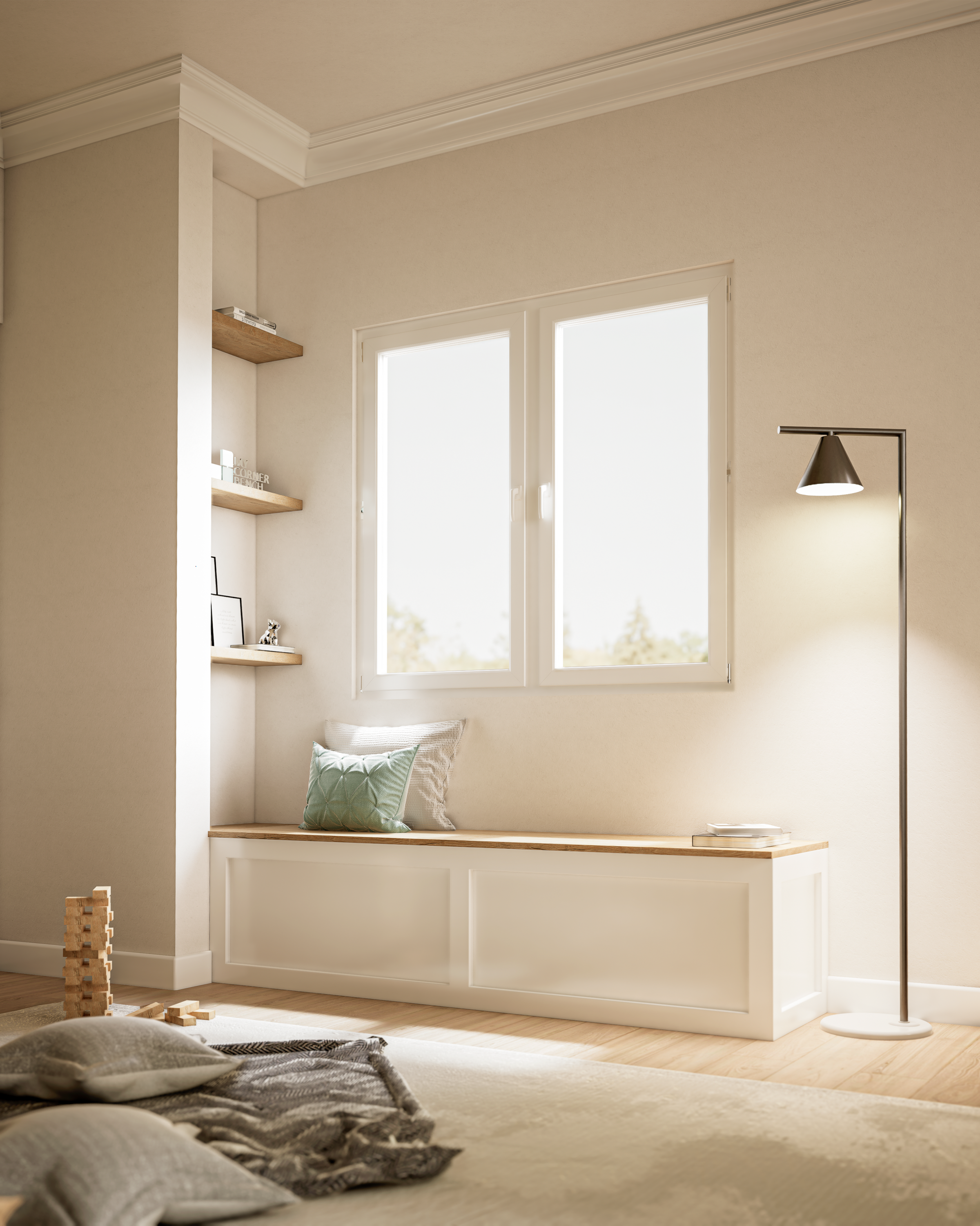 Storage Bench with Seat | Custom Shaker Straight Bench | MyCornerBench