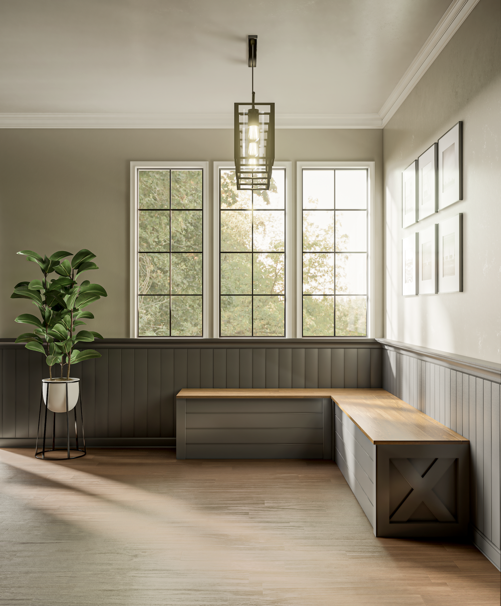 Custom Shiplap L-Shaped Kitchen Bench | Made-to-Order Farmhouse Seating