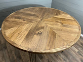 Herringbone Round Dining Table | Fixed Size | MyCornerBench