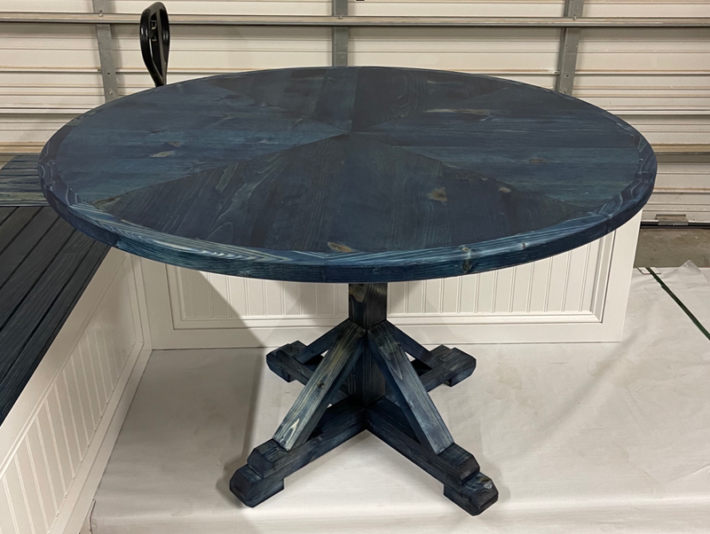 Herringbone Round Dining Table | Fixed Size | MyCornerBench